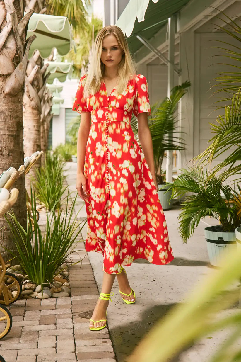 Hunter Bell - Larson Dress in Aperol Ikat – Salchicha
